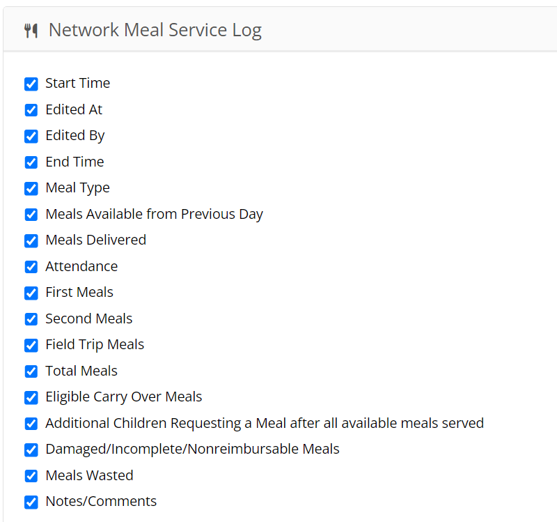 CACFP & SFSP Network Settings – Link2Feed
