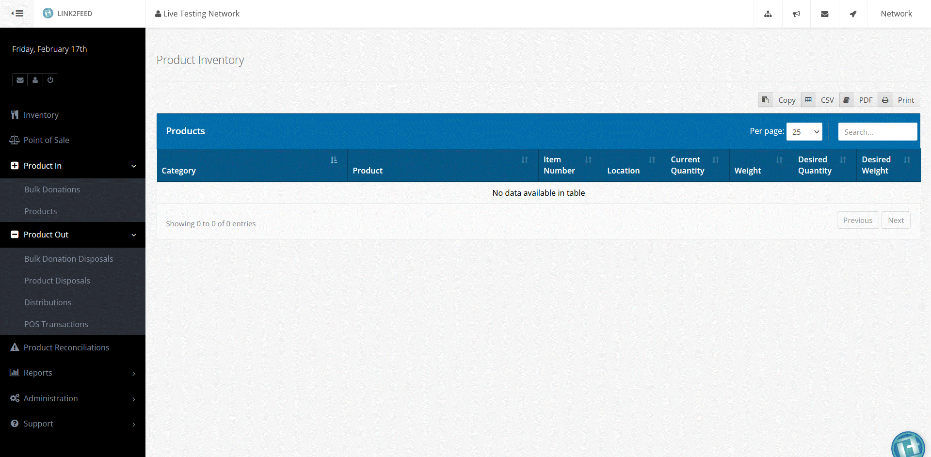 Product Inventory Summary – Link2Feed