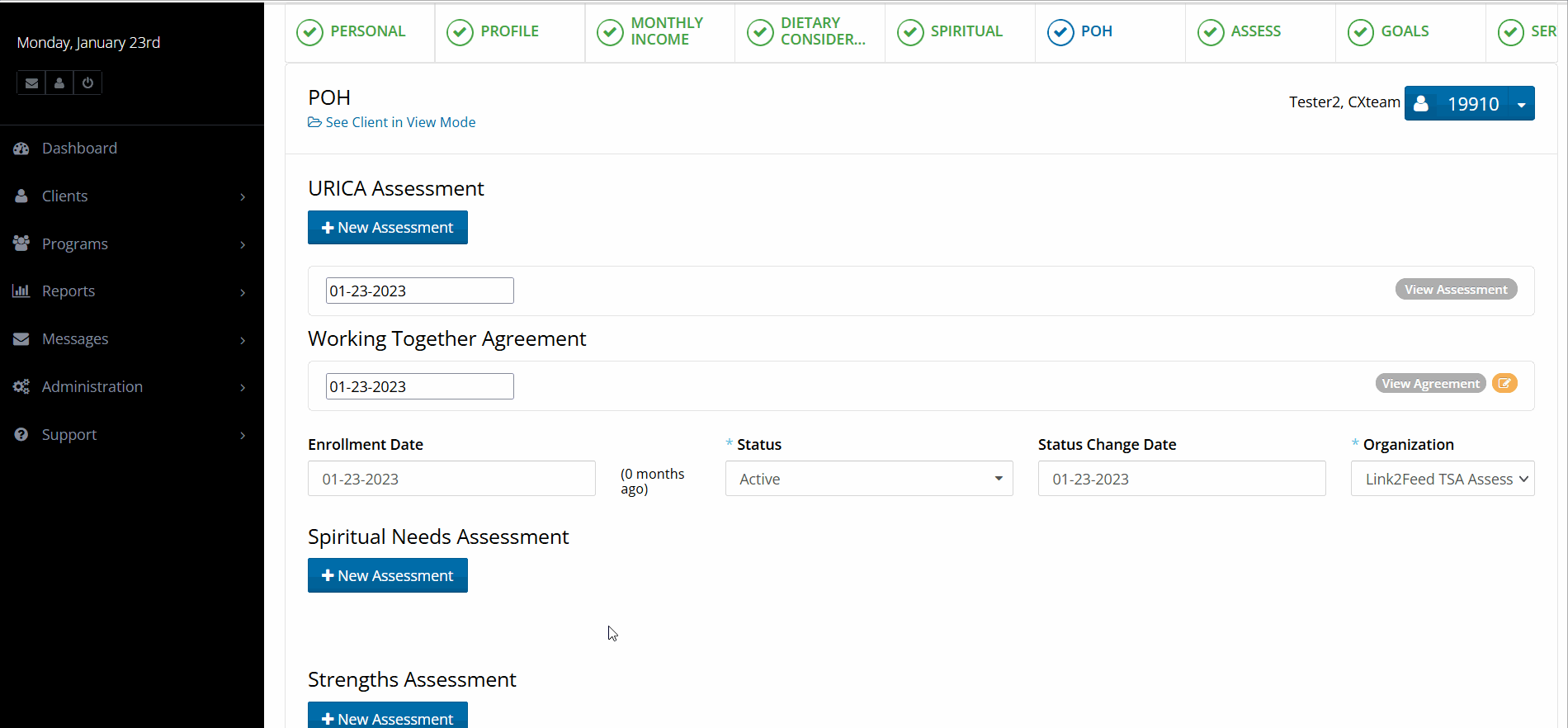 Pathway of Hope - Tab, Visit Recording, POH Client List & Report – Link2Feed